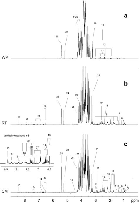 ¹h Nmr Spectra Of The Fresh Aqueous Extracts Of Wp A Rt B And Cm