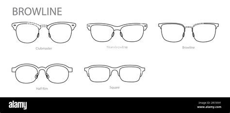 Set Of Browline Frame Glasses Fashion Accessory Illustration Sunglass