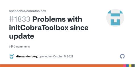 Problems With InitCobraToolbox Since Update Issue 1833 Opencobra