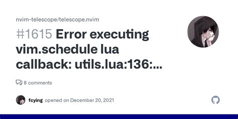 Error Executing Vim Schedule Lua Callback Utils Lua Invalid