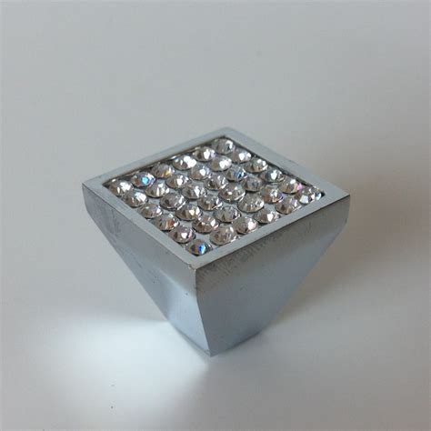 25mm Square Knob Clear Crystal Glass Door Knob Crystal Cabinet Knob