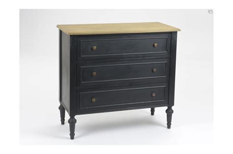 Commode Tiroirs En Bois Noir Neyla Hellin