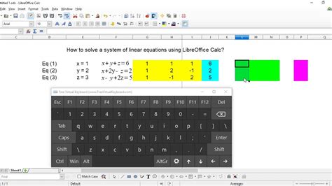 Libreoffice Calc How To Solve A System Of Linear Equations Youtube