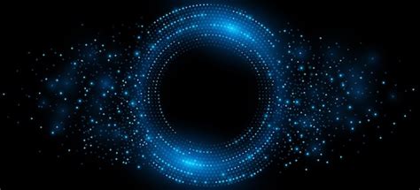 Premium Vector Set Of Swirling Digital Circles Futuristic Glowing Hexagons Big Data