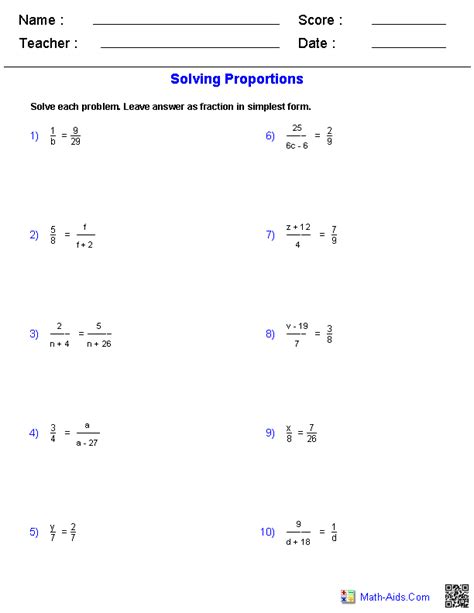 Ratio And Proportion Worksheets Th Grade Pdf