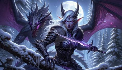 Drow Dragon Rider Lady Urria Rpg Fsf By Wizardryai On Deviantart