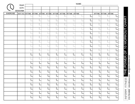 46 Printable Exercise Charts 100 Free ᐅ Templatelab