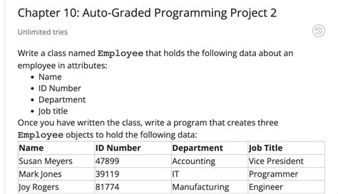 Solved Unlimited Tries 1 Write A Class Named Car That Uses Chegg