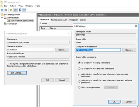 Installing And Configuring Dfs N On Windows Server Shabaztech