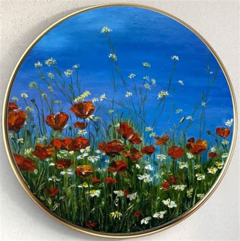 Картина «Маковое поле Холст на оргалите Масло 2021 г