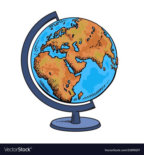 School Globe Model Of Earth Geography Icon Vector Image