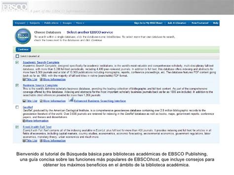 Búsqueda básica de EBSCO host para bibliotecas académicas