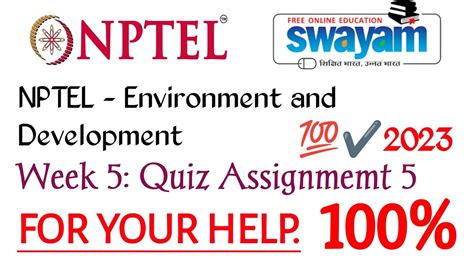 nptel environment and development assignment 5 week5 authentic