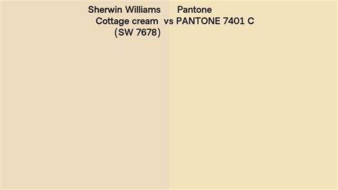 Sherwin Williams Cottage Cream Sw 7678 Vs Pantone 7401 C Side By Side