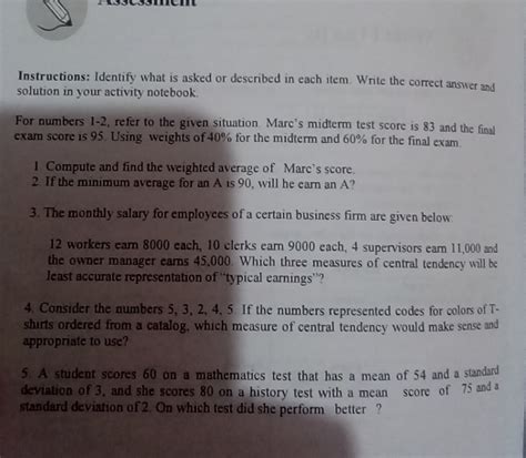Solved Instructions Identify What Is Asked Or Described In Each Item