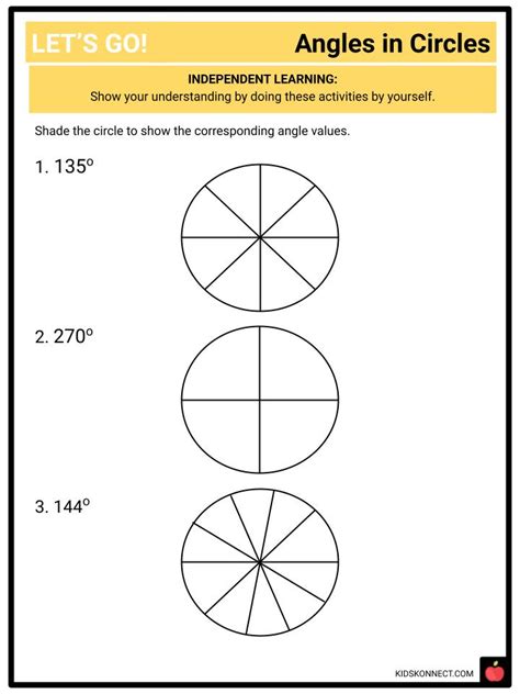 Degrees Of A Circle Worksheet