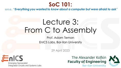 Soc 101 Lecture 3a From C To Assembly Youtube