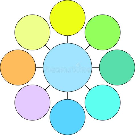Simple Flowchart Bubble Diagram Or Mind Map Infographics Template Stock Vector Illustration