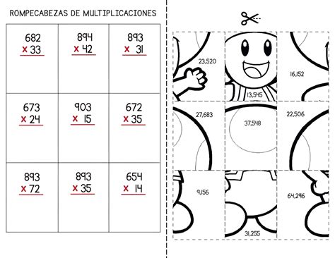 Rompecabezas De Multiplicaciones