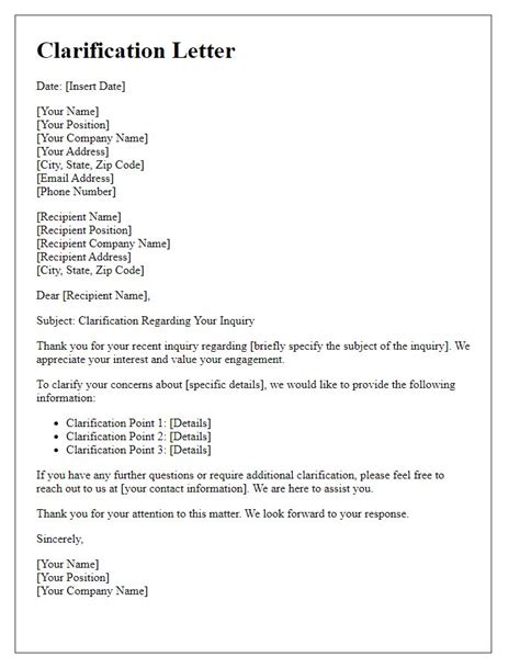 Letter Template For Beneficiary Response To Inquiry Free Samples In
