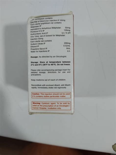 Melphalan 50mg Injection At ₹ 2000 Bottle Melphalan Injection In