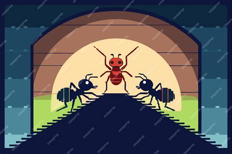 Ants Actively Move Through Their Tunnel Displaying Teamwork In Their