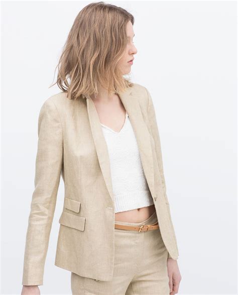 Zara New This Week Linen Blazer Blazers Zara New Elegant 50