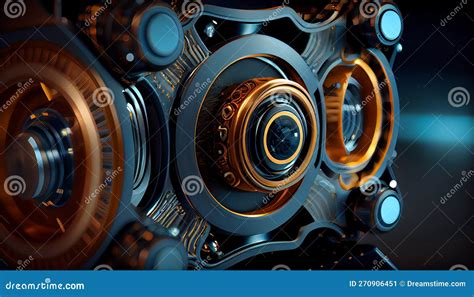 Futuristic Detail From The Anti Gravity Engine Stock Illustration