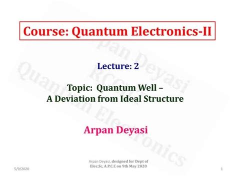 Quantum Electronics Lecture 7 Ppt