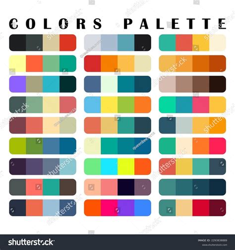 Color Palette Table Color Shades Harmony Stock Vector Royalty Free