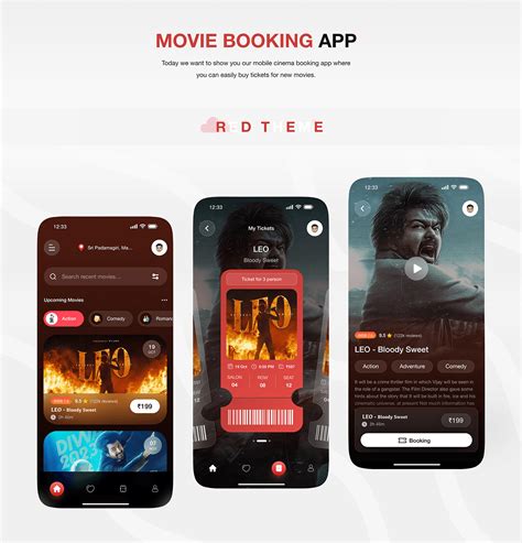 movie booking app ui design behance
