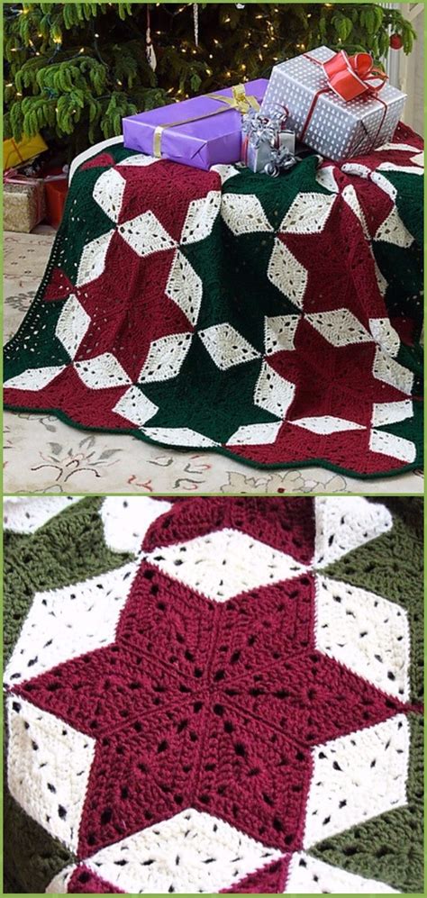 Crochet Christmas Blanket Free Patterns Tutorials