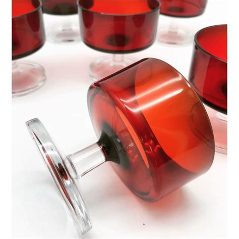 Evgenia On Instagram Vintage Luminarc” Ruby Red Cavalier Glasses The