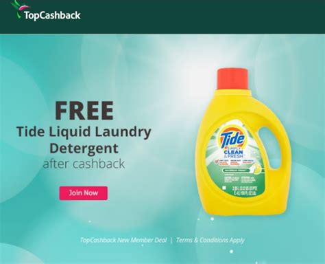 FREE Tide Laundry Detergent After TopCashBack Rebate Deal Seeking Mom