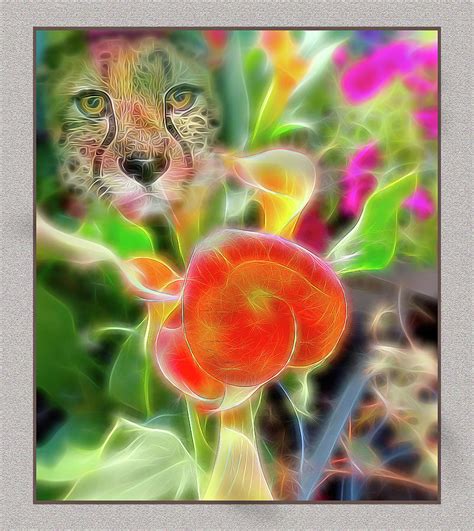 The Big Cat And The Lily Digital Art By S Maurice Krumrey Fine Art America