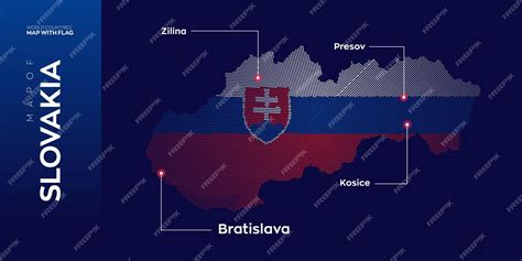 Premium Vector Vector Map Of Slovakia With Capital And Major Cities