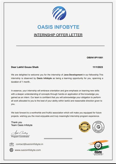 Lakhil Sk On Linkedin Javadeveloper Javaprogramming Oasisinfobyte