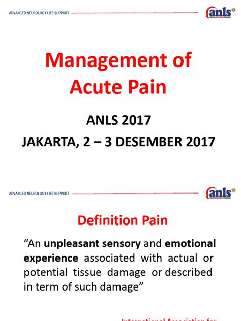 Management Acute Pain Pdf Analgesic Pain