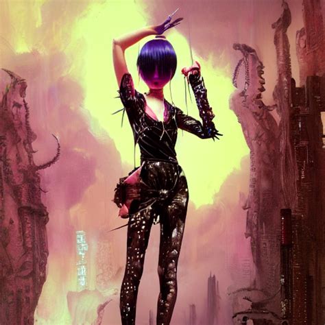 KREA AI Fashionable Photo Of Amai Liu In Futuristic Goth M