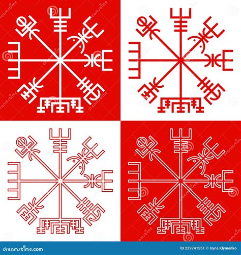 Vegvisir Symbol Set Runic Compass Icelandic Magical Staves Viking