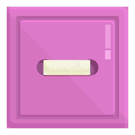 Pink Button Icon Cartoon Tailor Plastic Tool Stock Illustration