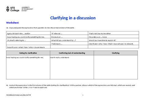 Clarifying In A Discussion Worksheet Copy And Paste The Expressions From Question 3c Into