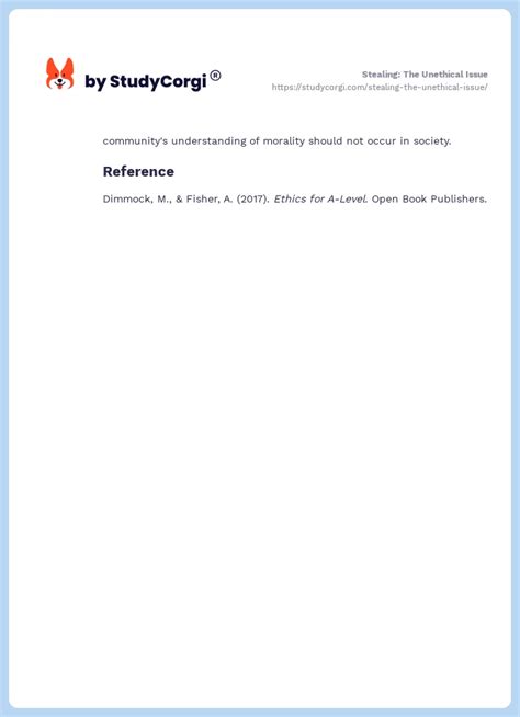 Stealing The Unethical Issue Free Essay Example