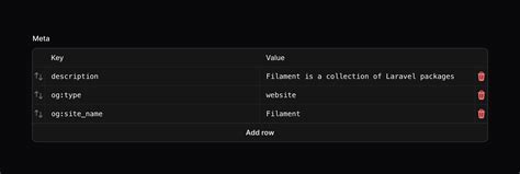 Key Value Forms Filament