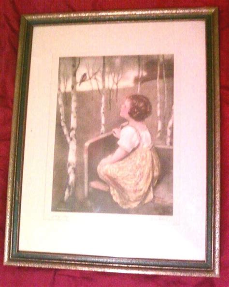 Vintage Simon Glucklich Spring Song Print Original Wood And Glass Frame