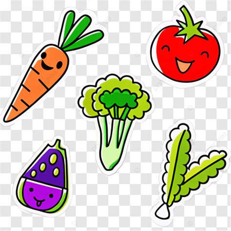Set Of Colorful Vegetable Doodles For Design Vegetable Doodles