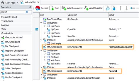 Parameterizing Xml Checkpoints Testcomplete Documentation