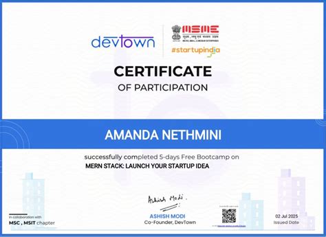 Excited To Share My Mern Stack Bootcamp Achievement Amanda Nethmini