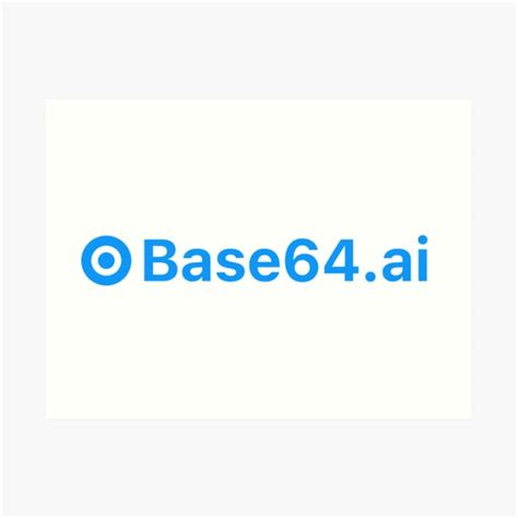 Base64 Ai Logo Art Print For Sale By Oebilgen Redbubble