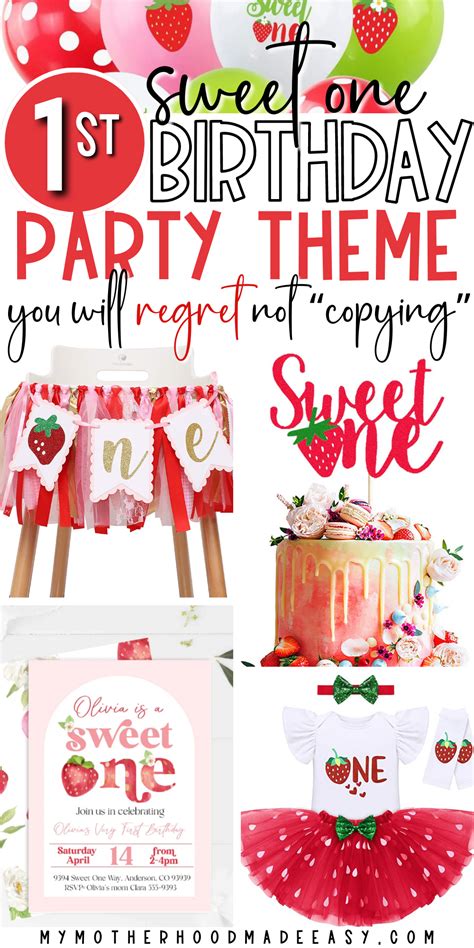 Sweet One First Birthday Party Theme Ideas Diy Friendly My